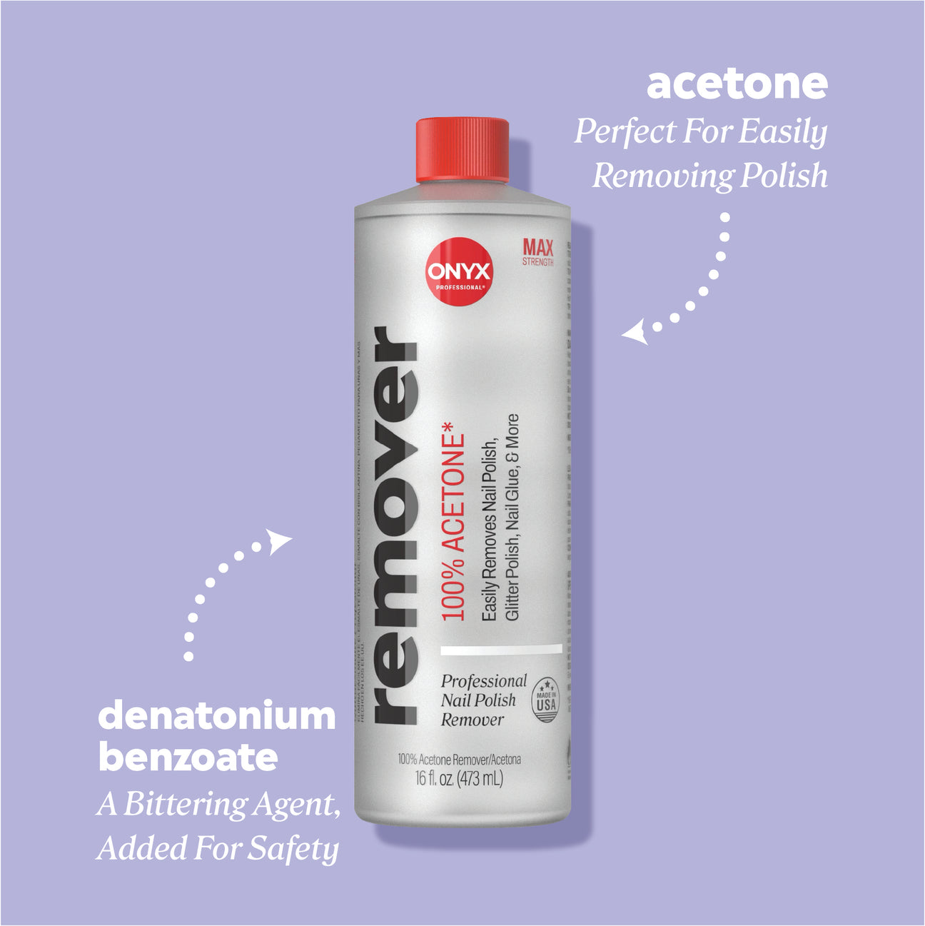 ONYX Professional® 100% Acetone Nail Polish Remover - 16 oz
